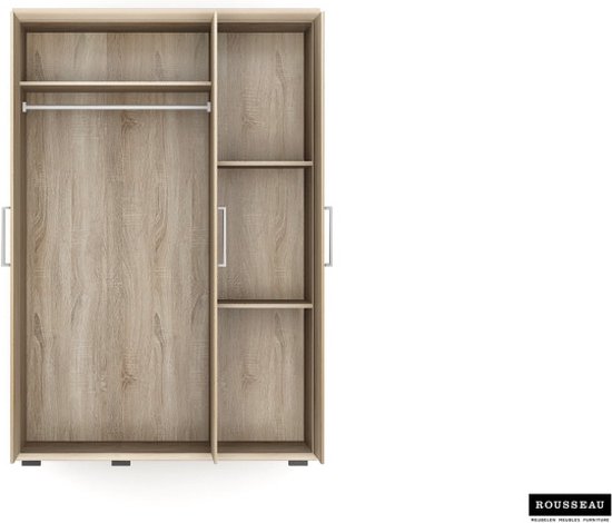 Kledingkast 'Mike' 3 deuren Sonoma, Spaanderplaat en decor | bol