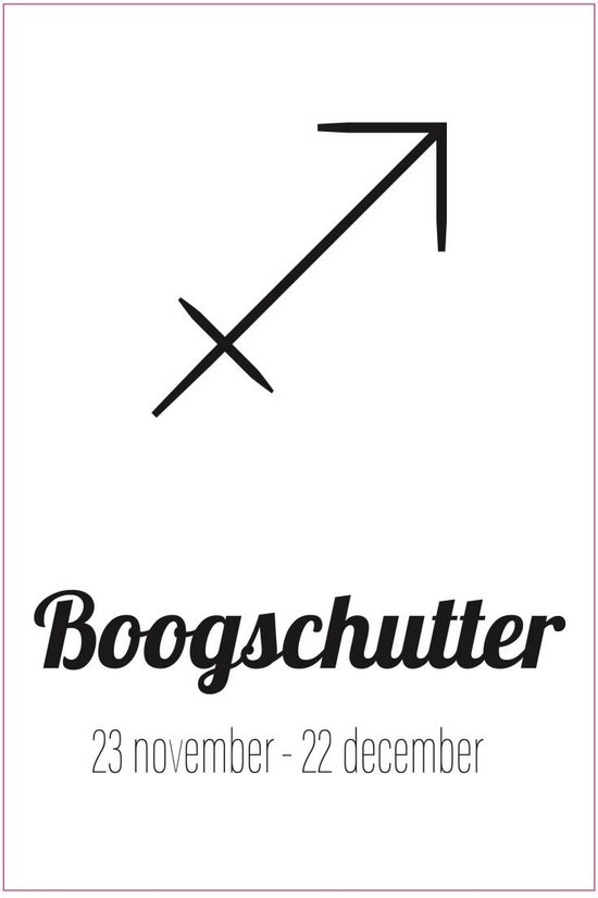 Sterrenbeeld Boogschutter - 20x30cm - forex - wit - zwart - geboorte ...