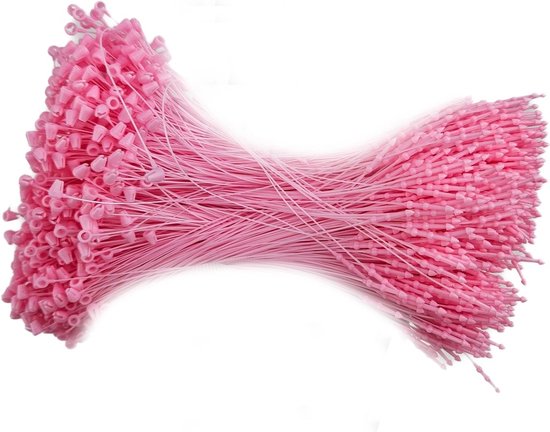 Prijstag koord plastic - 1000 stuks - Roze 12cm Kleding label voor voor ...