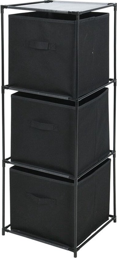 Storage Solutions - Opbergkast met 3 Opbergvakken - 35 x 35 x 102 cm | bol