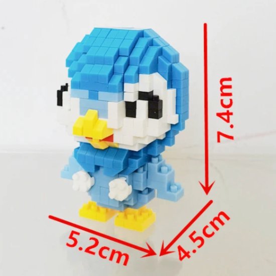 Fantasiefiguur blauw - Piplup - Bouwset - Bouwsteentjes - DIY puzzel ...