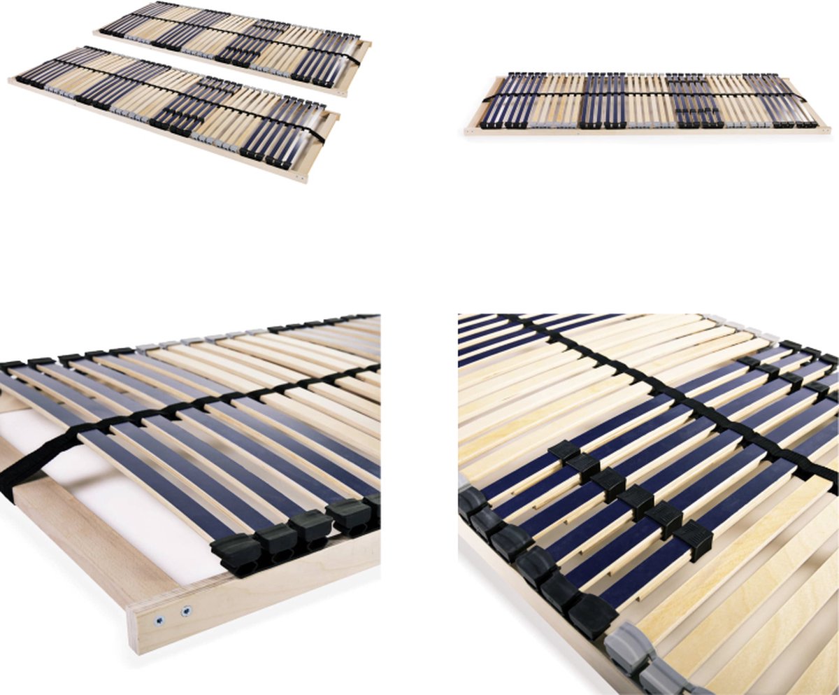vidaXL Lattenbodems 2 st met 42 latten 7 zones 90x200 cm - Bedbodem - Bedbodems -... | bol
