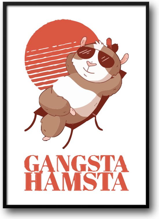 Gangsta hamsta fotolijst met glas 30 x 40 cm - Prachtige kwaliteit ...