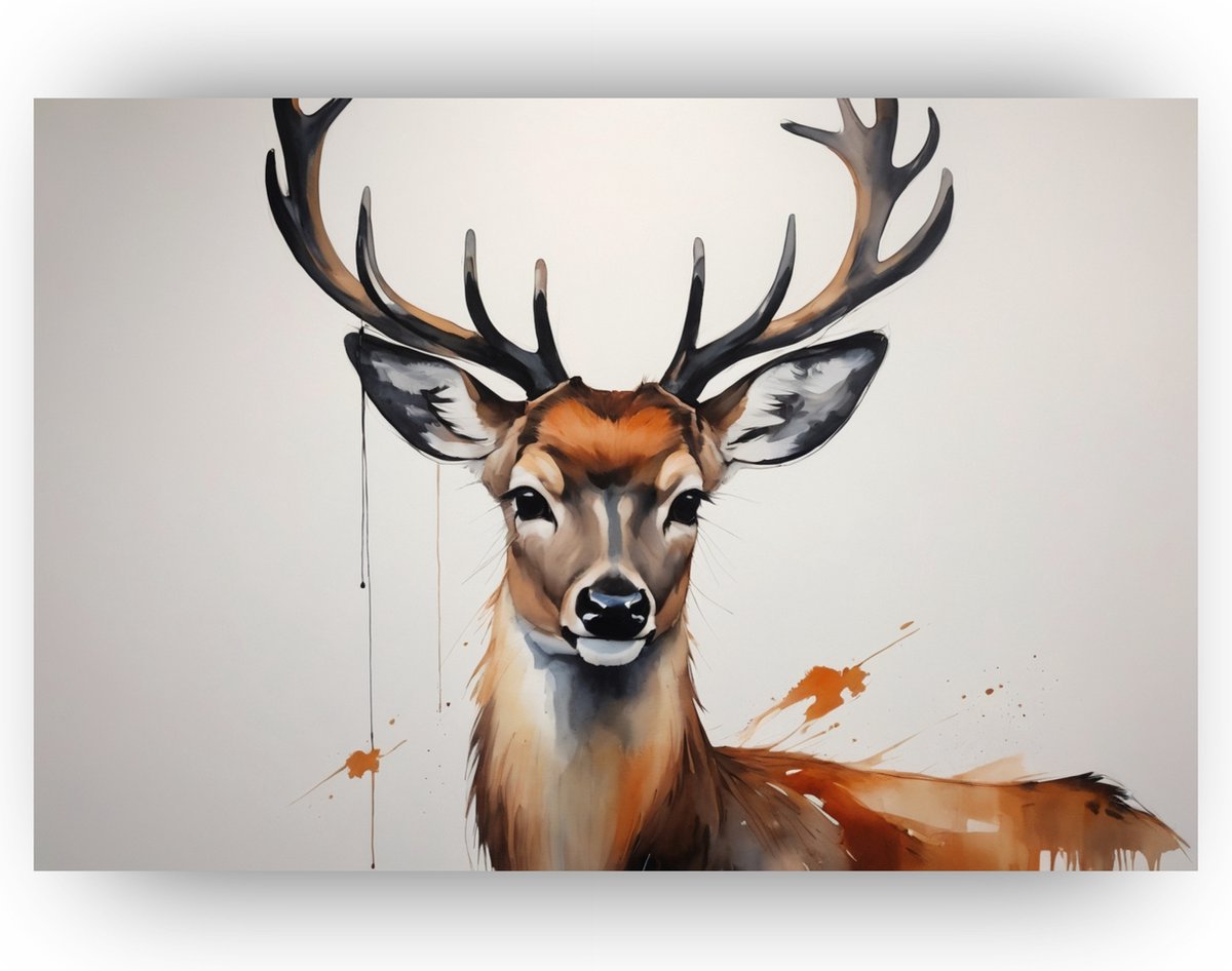 Hert japandi stijl poster - Hert poster - Posters japandi - Moderne ...