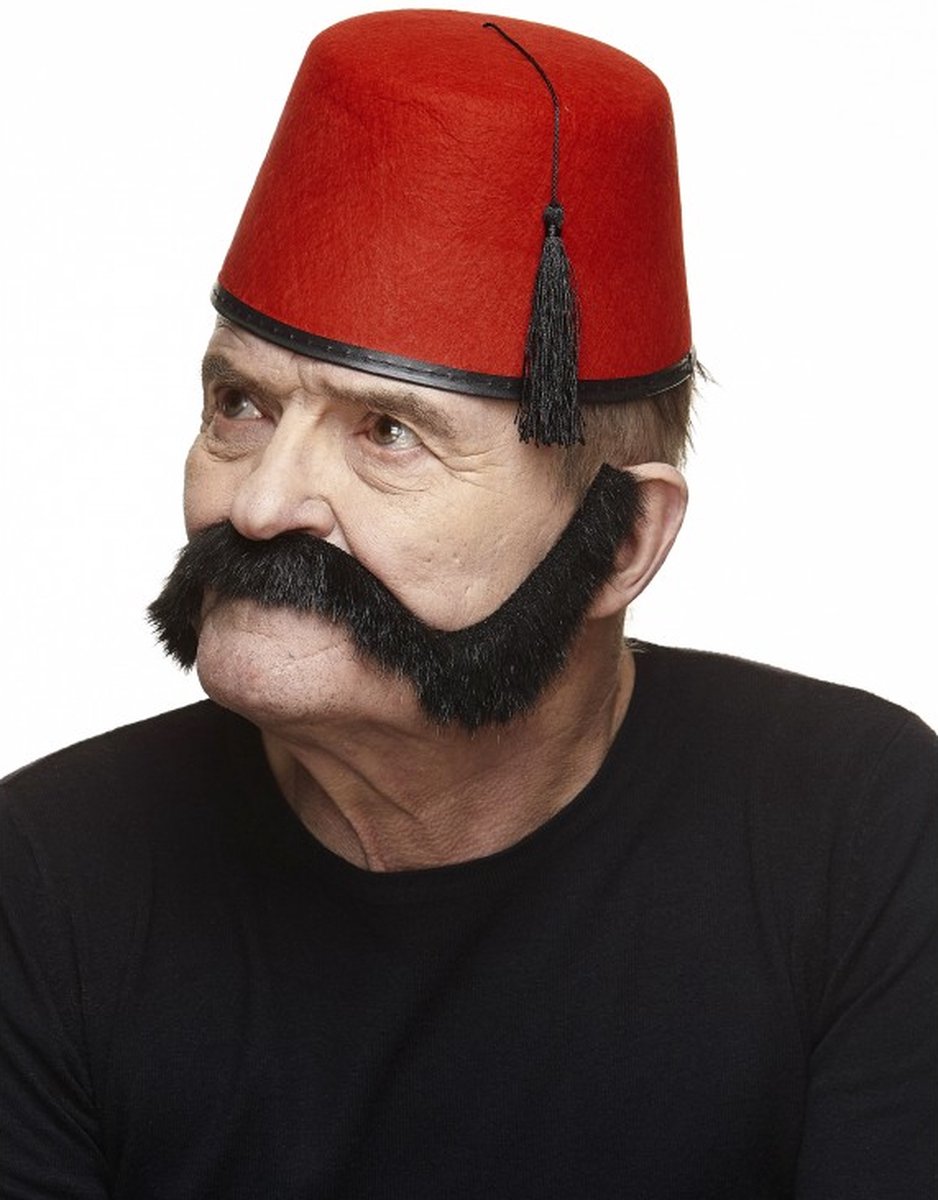 Snor met bakkebaarden Nigel zwart zelfklevend | bol