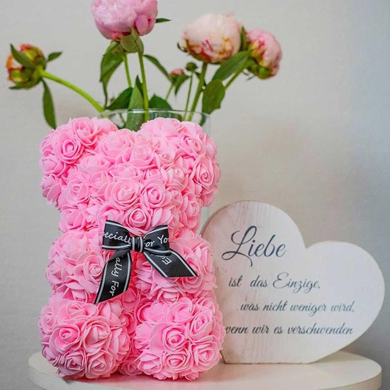 Rozenbeer - Roze - Rose Bear - Rose Teddy - Valentijn - Moederdag - Rozen Teddy Beer | bol