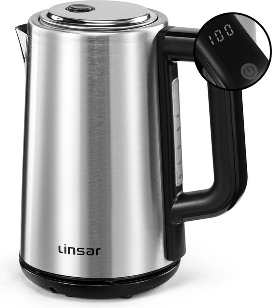 Linsar - Waterkoker - RVS look - 1,7 liter - met temperatuurregeling ...