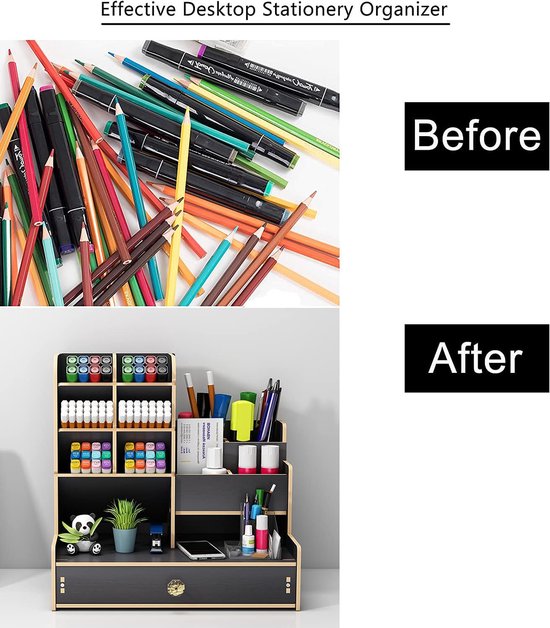 Houten Potlood Houder, Bureau Organizer Multifunctionele Desktop ...