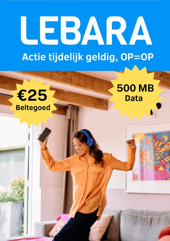 LEBARA Prepaid - inclusief 25,- Beltegoed - 3in1 Simkaart - Actie ...