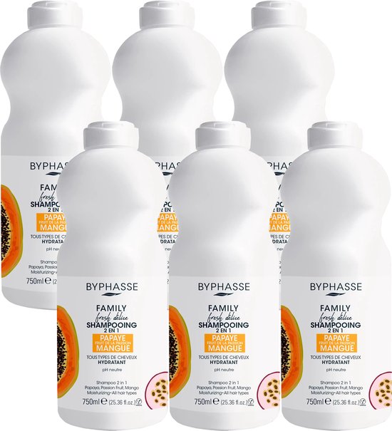Byphasse Family Hydraterende 2 in 1 Shampoo Fresh Papaya & Passievrucht ...