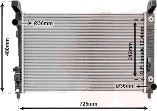RADIATOR VOOR MERCEDES BENZ B-KL W245 2005-2011 1695000003 | bol