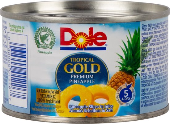 Dole Ananas 4 schijven op sap 24 blikken x 227 gram | bol