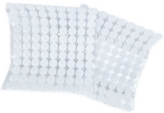 99x Zelfklevende Klittenband Stickers - Wit - 10 mm - Klitten Band ...