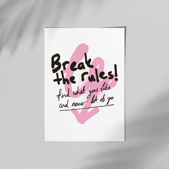 Break The Rules (Motivatie & Inspiratie) | Poster | B2: 50 x 70 cm | bol