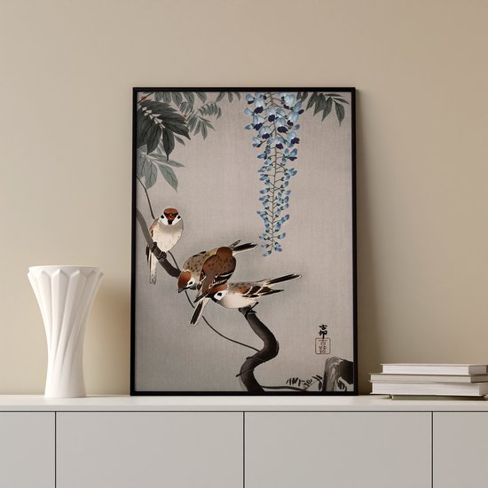 Nzuri Poster Vogeltjes op tak - Modern - Kunst - Vintage - Art - A4 - Kinderkamer -... | bol