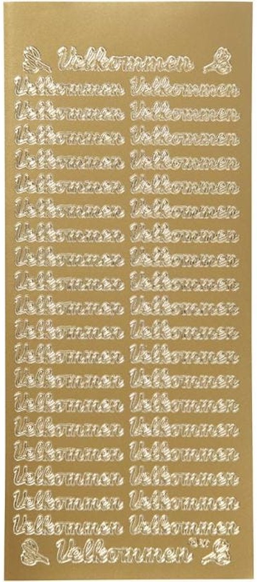 Stickers - goud - velkommen - 10x23 cm | bol