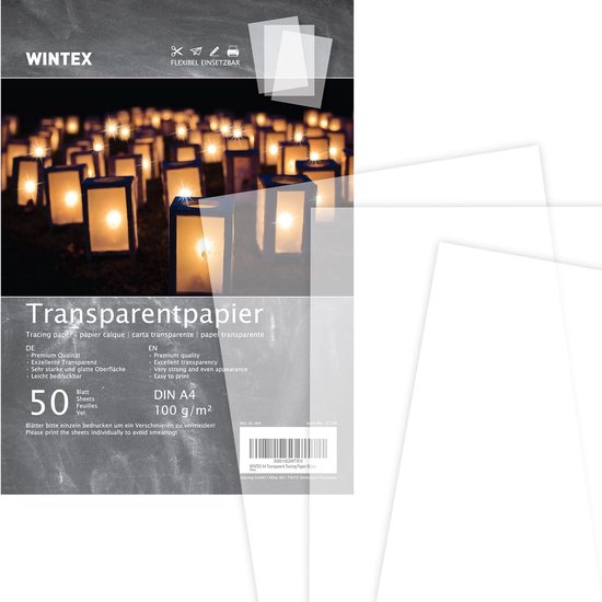 WINTEX overtrekpapier A4 transparant - 50 vellen - Transparant papier ...