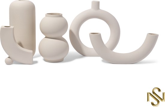 Sannaila-Harmony-Purity Vase-Keramiek-Nordic Vase-Beige-Modern-Japandi | bol