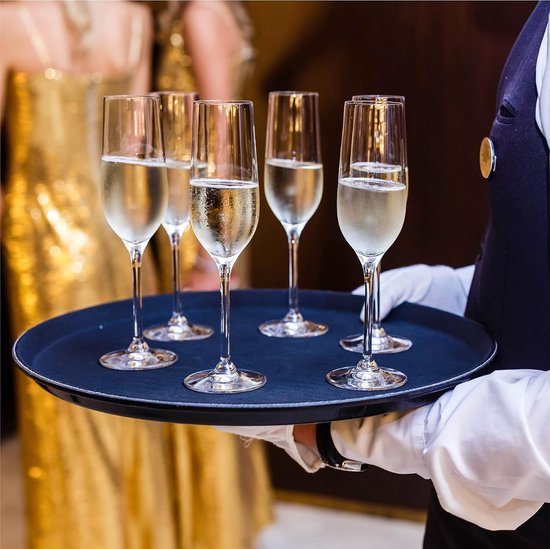 Rond Zwart Dienblad met Antislip Oppervlak en Hoge Rand voor Thuis en ...