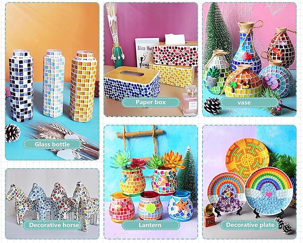 200g gemengde kleur Crystal mozaïek tegels, kleine mini mozaïek tegel ...