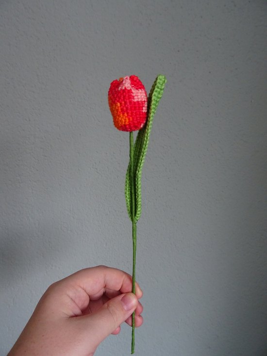 Knuffelsenzo - Tulp - Gemêleerd oranje tulp - Kunstbloem - Gehaakt ...