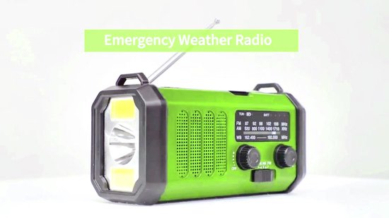 Noodradio - MODEL 2024 - Solar Opwindbaar 10.000 mAh - Solar Powerbank ...