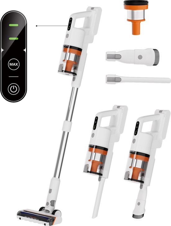 Lucellia® Krachtige Steelstofzuiger draadloos - 7 In 1 Met LED ...