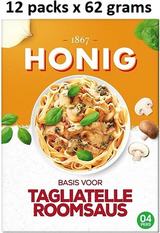Honig Mix voor tagliatelle roomsaus 12 pakjes x 62 gram | bol