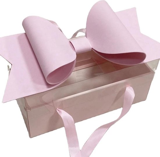 Valentijn Geschenkdoos - Luxe Giftbox - Roze Box met grote Strik ...