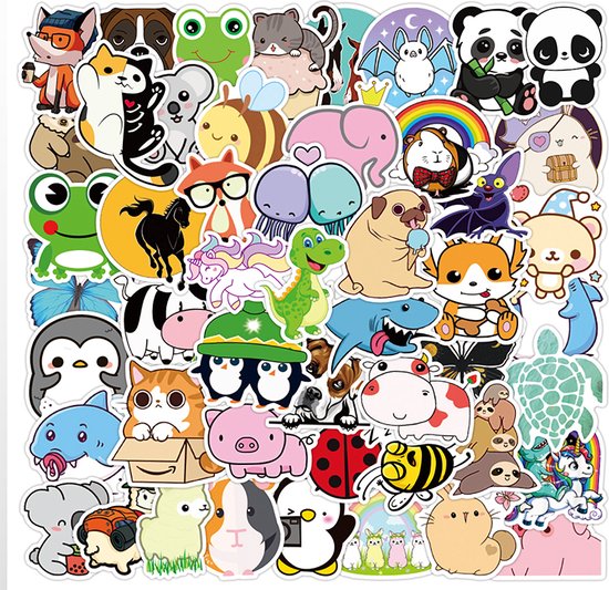 Dieren Stickers - 50 stuks - Vinyl - Bullet Journal Stickers | bol