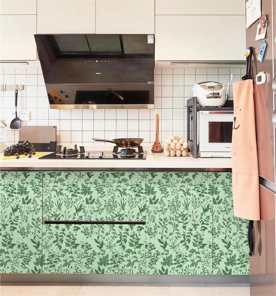 Zelfklevend behang, 44 cm x 3 m, met bladeren, waterdicht, wandbehang ...