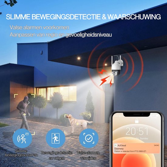 Beveiligingscamera - 2K WiFi Bewakingscamera voor Buiten met 3MP Resolutie,... | bol