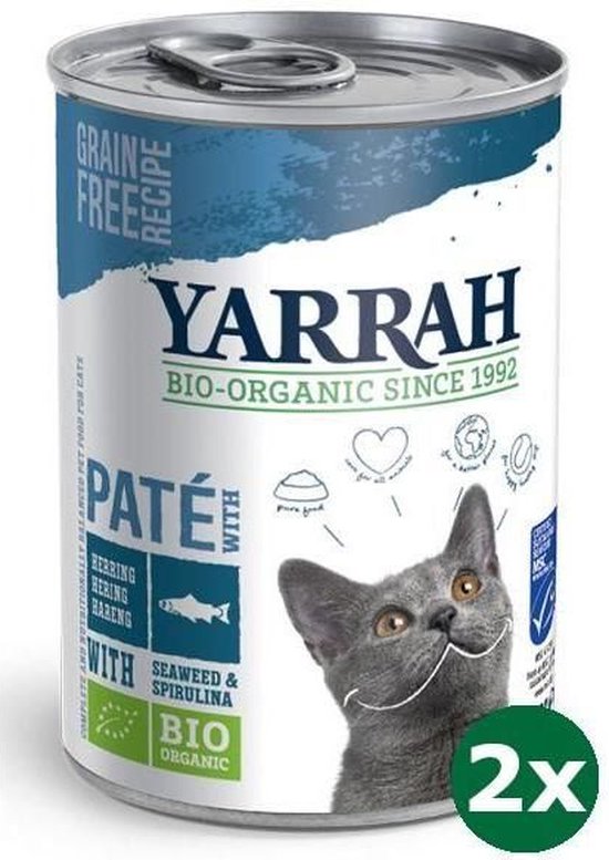 Yarrah cat blik pate vis kattenvoer 24x 12x400 gr NL-BIO-01 | bol