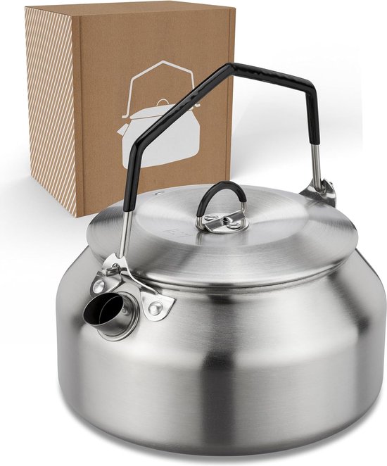 Waterketel, 1 liter, van roestvrij staal, voor camping en outdoor ...