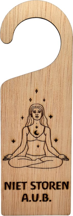 Houten deurhanger - niet storen a.u.b. - yoga of ontspanning - laat je ...