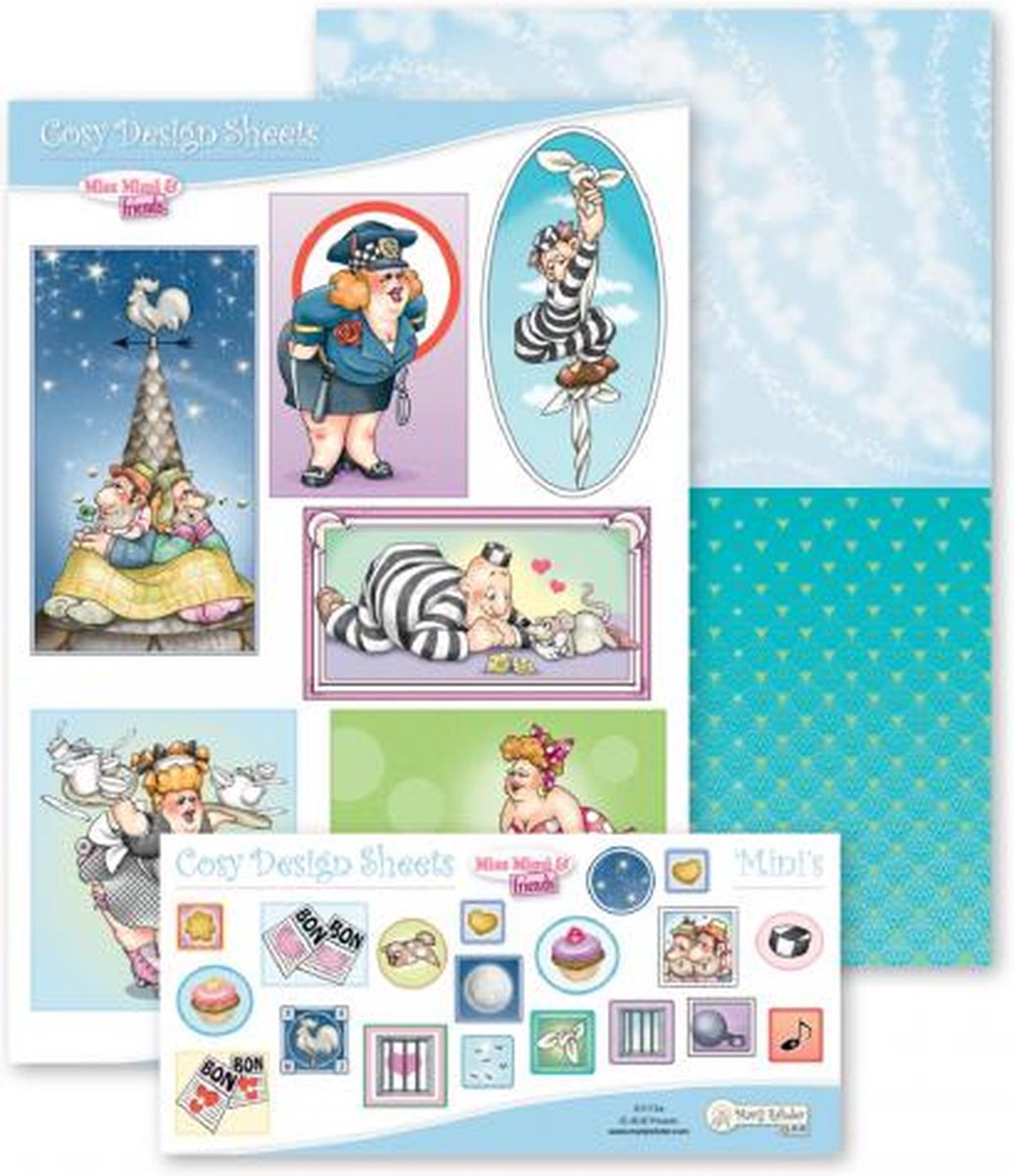 MRJ Cosy Design Sheets pack Miss Mimi & Friends, 3 sheets | bol