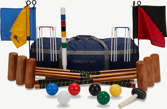 Croquet set - Origineel Engels Tuinspel - 6 persoons Croquet draag Tas ...