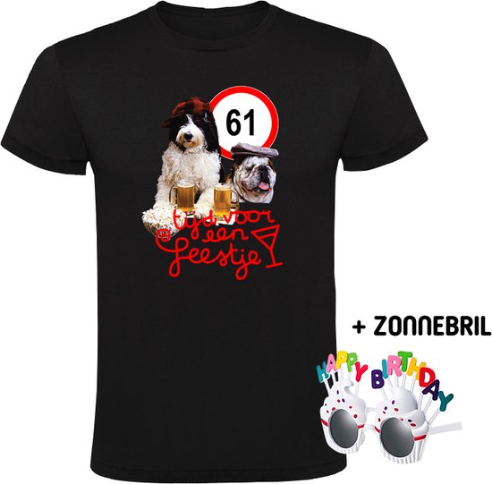 61 Jaar Tijd voor een Feestje Heren T-shirt - Inclusief Happy Birthday ...