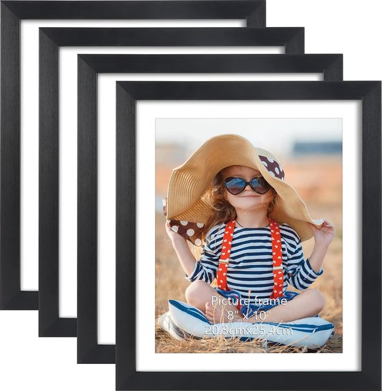 Set van 4 fotolijsten 20 x 25 cm, zwarte fotolijstset voor 25 x 20 cm of A4 (21 x 29,7... | bol