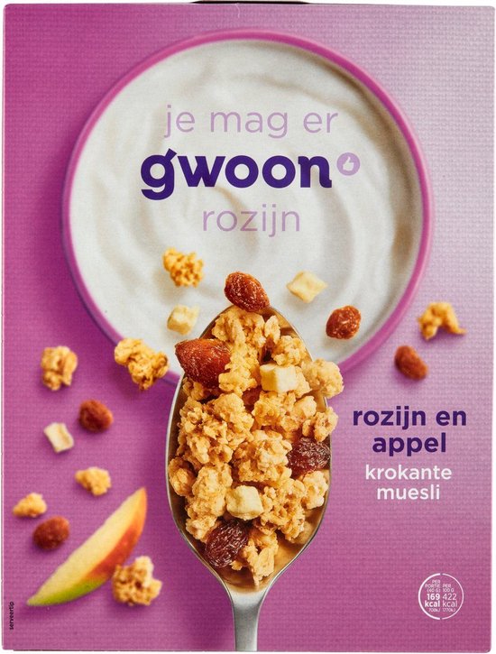 G'woon Krokante muesli appel rozijn 7 pakken x 700 gram | bol