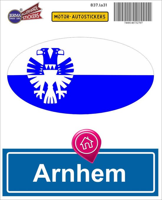 Arnhem stadsvlag auto stickers set 2 stuks. | bol