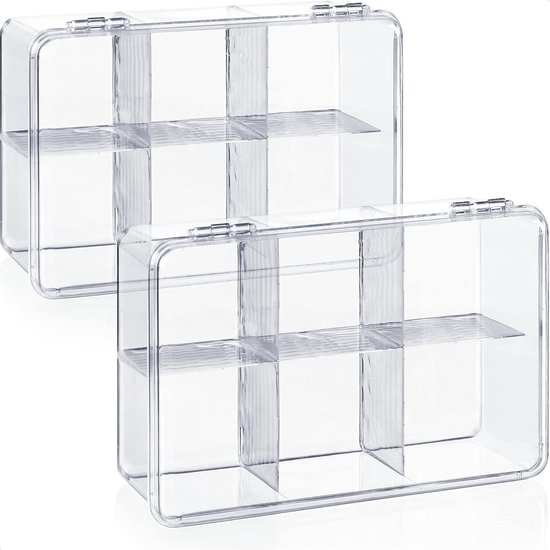2 x opbergdozen voor thee en theezakjes - transparante plastic theedoos ...