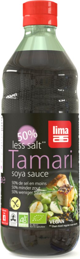 Tamari 50% minder zout 500 ml|Tamari 50% reduced salt 500 ml|Tamari 50% ...