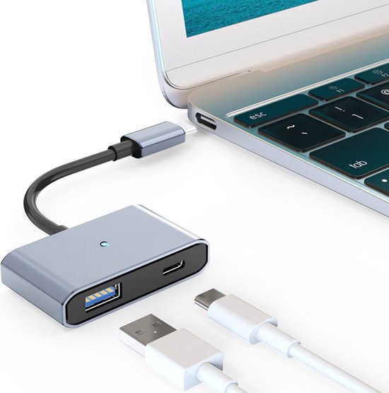 NÖRDIC USBC-HUB19 USB-C naar USB-A 3.0 OTG Adapter - Power Delivery ...