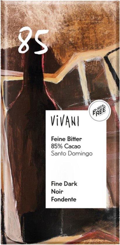 Vivani Chocoladereep Puur 85% Cacao 10 x 100GR - Voordeelverpakking | bol