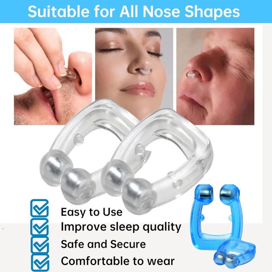 Twenty4seven® Anti Snurk Neusclips - 4 Stuks - Magnetische Neusspreider ...