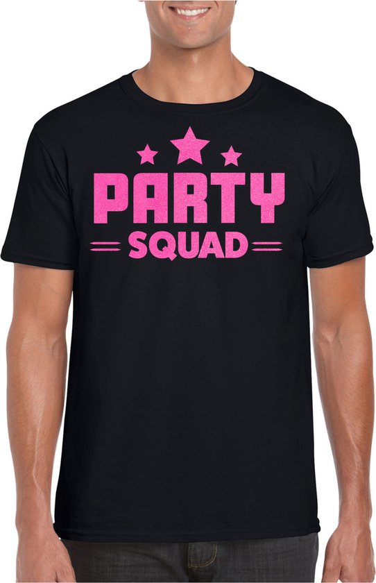 Bellatio Decorations Verkleed T-shirt voor heren - party squad - zwart ...