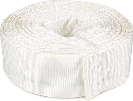 Rubbermagazijn | Platte waterslang | Wit | Rol 20 meter | Ø 50mm ...