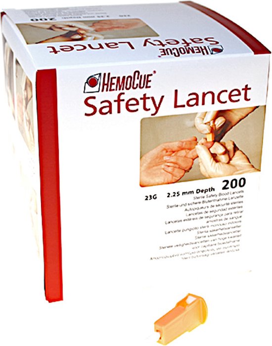 HemoCue Safety Lancet - 23G - 2,25mm - 200 stuks | bol