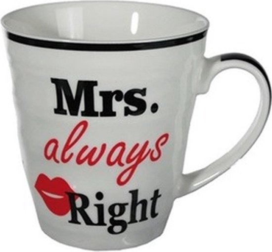 Bedtafel en Koffiebeker set - Mr Right en Mrs Always Right - Valentijn cadeautje voor... | bol